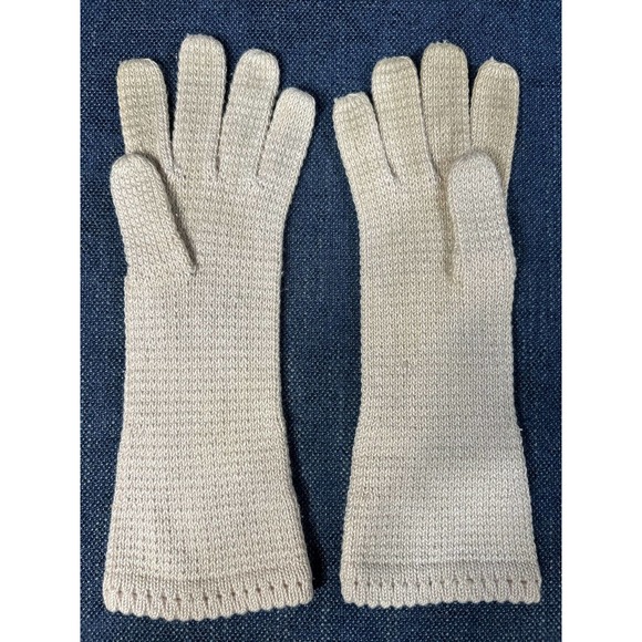 Unbranded | Accessories | Vintage Womens Oatmeal Knitted Gloves Size ...